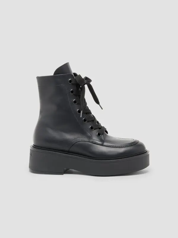 GIANVITO ROSSI 20mm Leather Lace-up Boots - Black