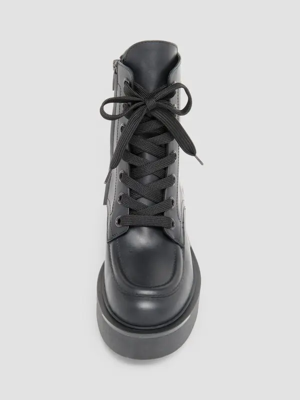 GIANVITO ROSSI 20mm Leather Lace-up Boots - Black
