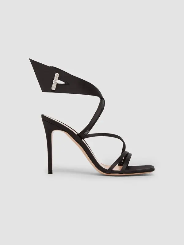 GIANVITO ROSSI 95mm Crystal-embellished Satin Sandals