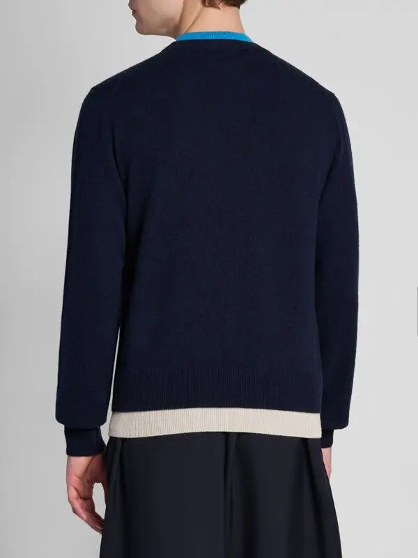 Marni Contrast Trim Cashmere Crewneck Sweater