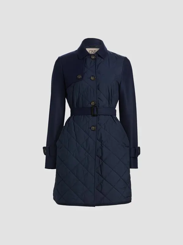 Cinzia Rocca Quilted Belted Trench Coat