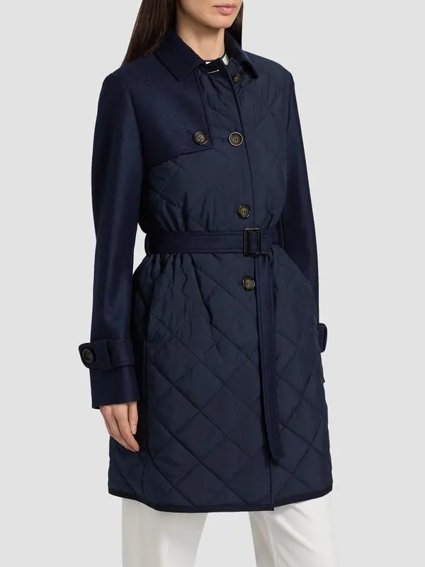 Cinzia Rocca Quilted Belted Trench Coat
