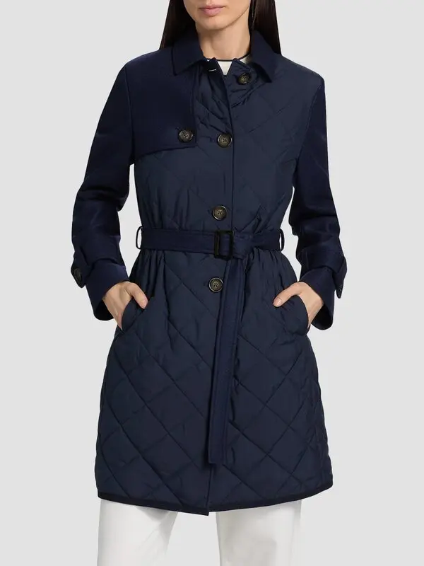Cinzia Rocca Quilted Belted Trench Coat