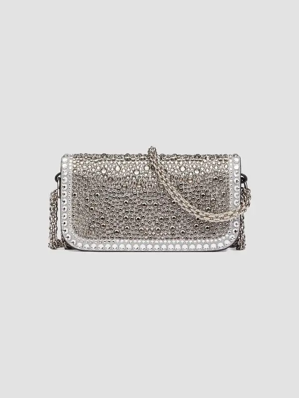 Valentino Garavani Small Locò Top Handle Bag With Rhinestones