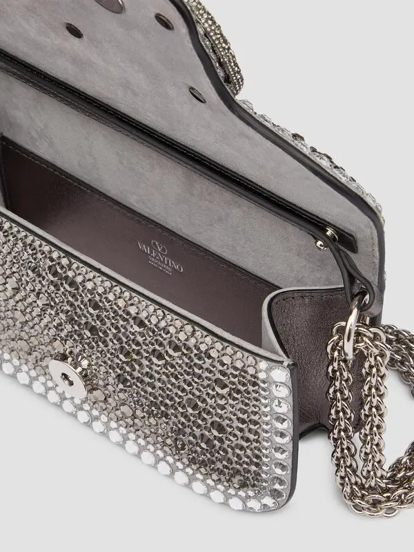 Valentino Garavani Small Locò Top Handle Bag With Rhinestones