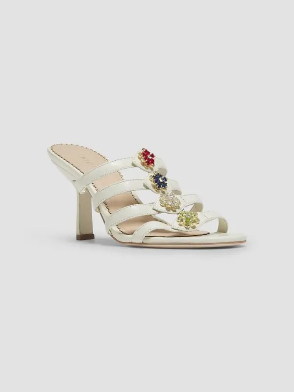 Cinq À Sept Emmy Crystal-embellished Strappy Leather Sandals - Ivory