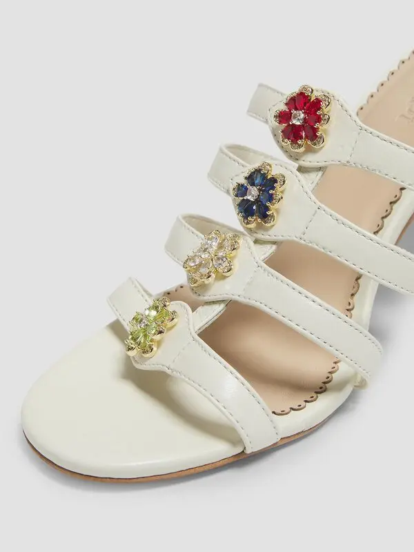 Cinq À Sept Emmy Crystal-embellished Strappy Leather Sandals - Ivory