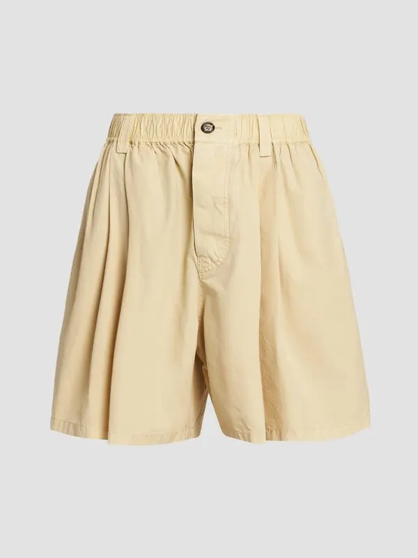 Marni Pleated Cotton Shorts - Corn