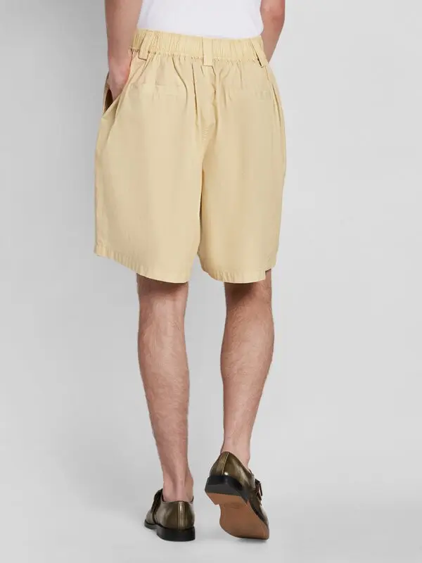 Marni Pleated Cotton Shorts - Corn