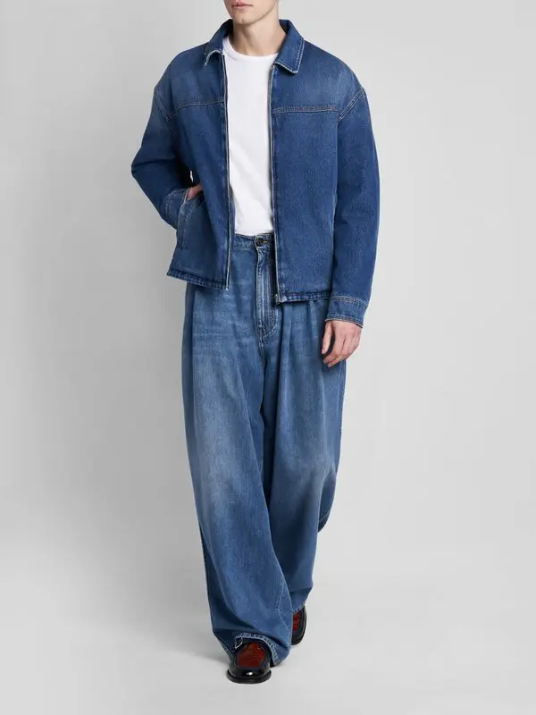 Marni Pleated-front High-rise Wide-leg Jeans