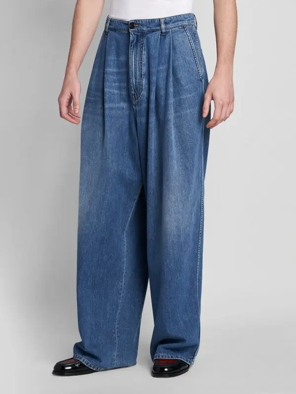 Marni Pleated-front High-rise Wide-leg Jeans