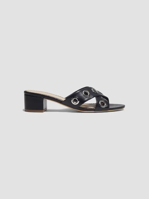 Cinq À Sept Maya Crisscross Grommet Leather Sandals - Navy