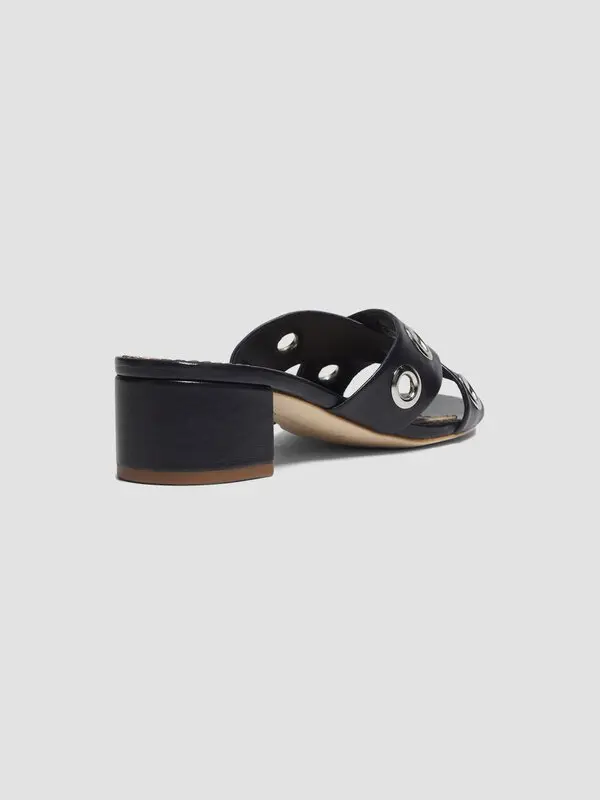 Cinq À Sept Maya Crisscross Grommet Leather Sandals - Navy