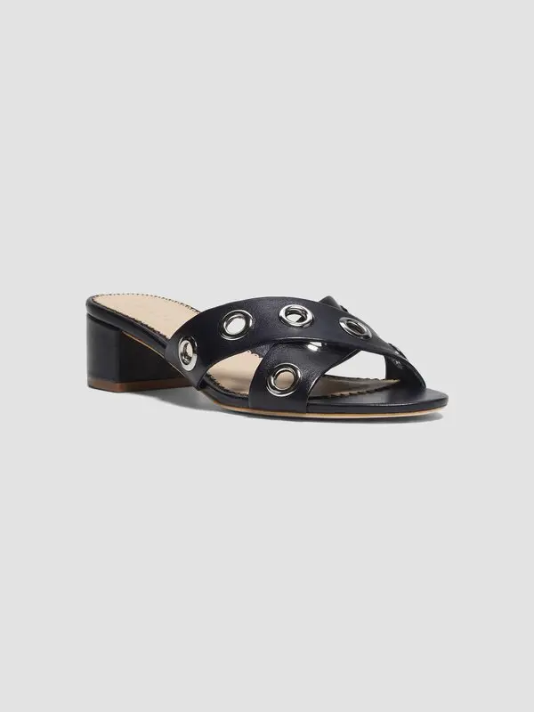 Cinq À Sept Maya Crisscross Grommet Leather Sandals - Navy