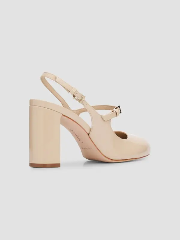 Cinq À Sept Lola 80mm Patent Leather Slingback Pumps - Tan