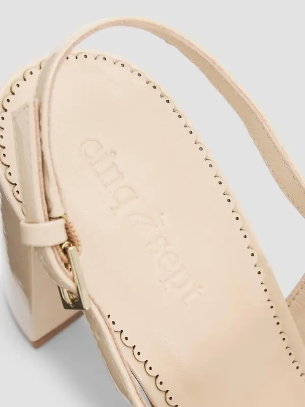 Cinq À Sept Lola 80mm Patent Leather Slingback Pumps - Tan