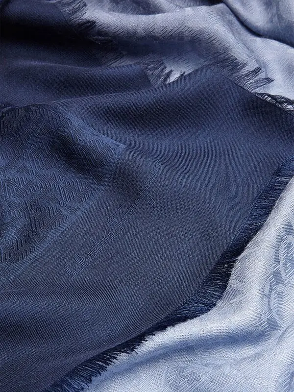 FERRAGAMO Gancini Silk & Wool Shawl - Ocean