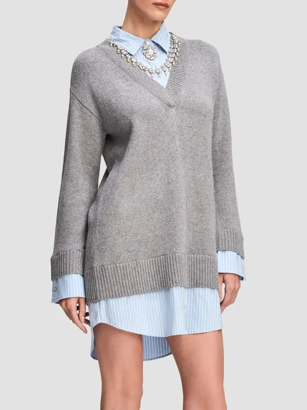 Cinq À Sept Santina Mixed-media Mini Sweaterdress