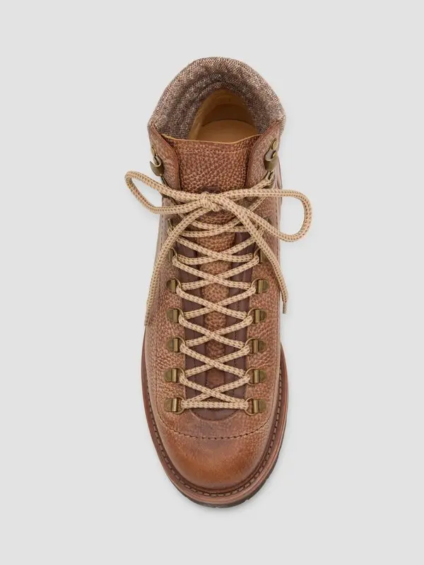 Brunello Cucinelli Grain Leather Alpine Boots