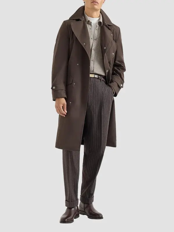 Brunello Cucinelli Virgin Wool, Cashmere And Silk Knit Shirt - Stone Grey