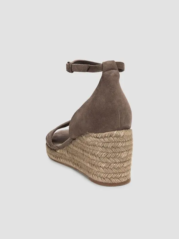 Brunello Cucinelli Suede Espadrille Wedge Sandals