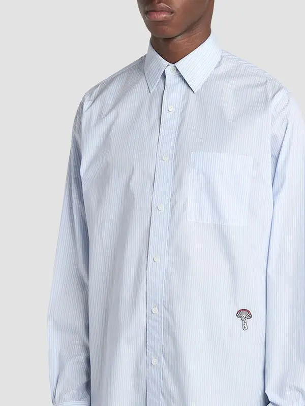 Bottega Veneta Striped Cotton Poplin Button-front Shirt