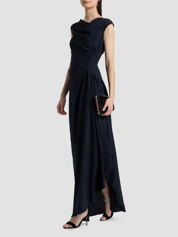 Amsale Pinched Jersey A-line Gown