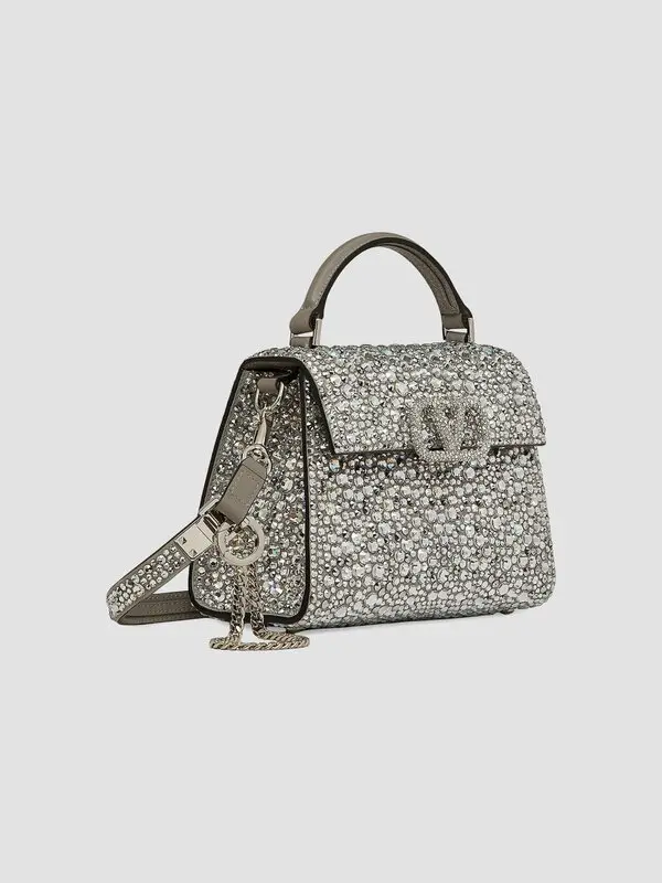 Valentino Garavani Mini Vsling Top Handle Bag With Sparkling Embroidery