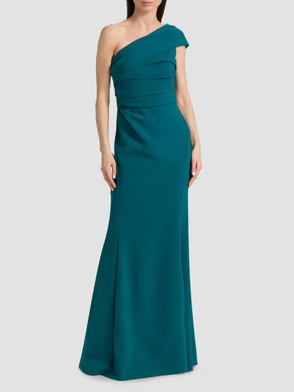 Amsale Draped One-shoulder Gown