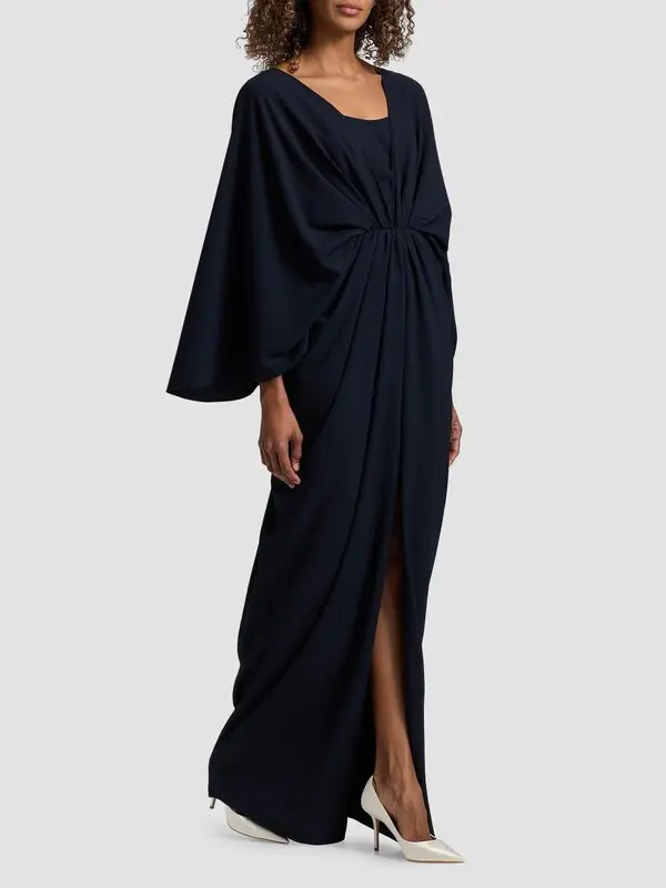 Amsale Draped Twist Jersey Gown - Navy