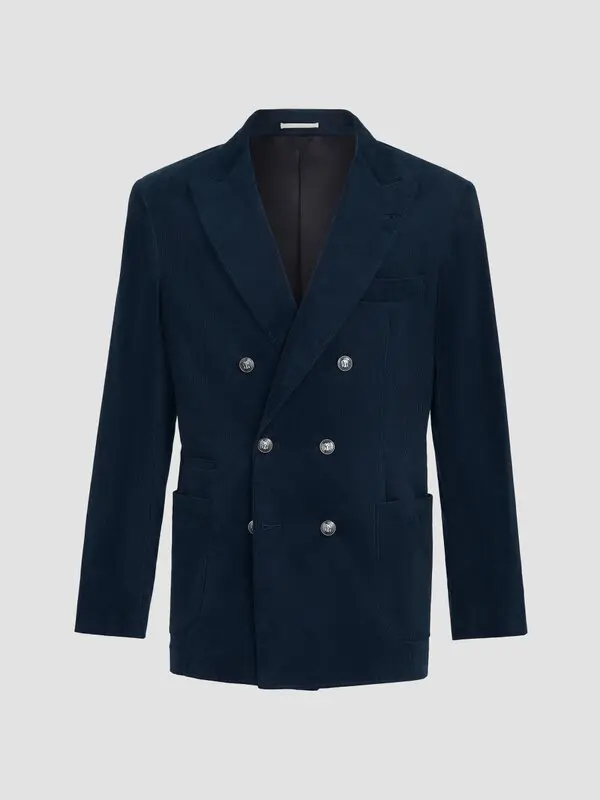 Brunello Cucinelli Corduroy One-and-a-half Breasted Deconstructed Blazer