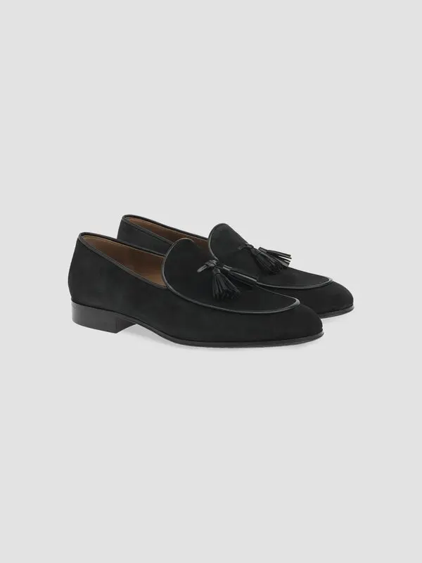 GIANVITO ROSSI Julio Suede Loafers - Black