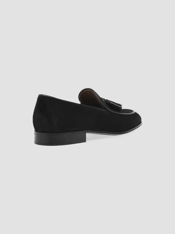 GIANVITO ROSSI Julio Suede Loafers - Black