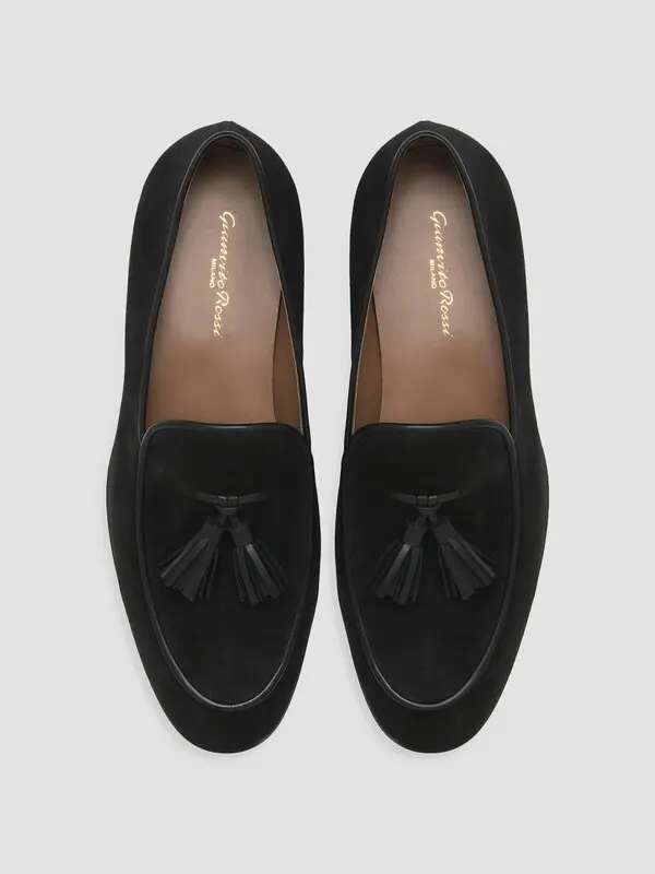 GIANVITO ROSSI Julio Suede Loafers - Black