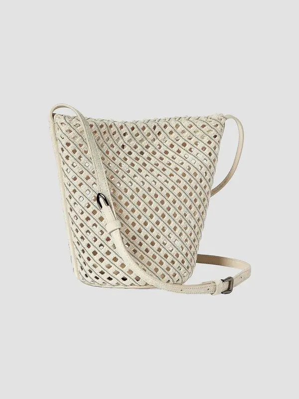 Brunello Cucinelli Crossbody Bag In Precious Cotton Net