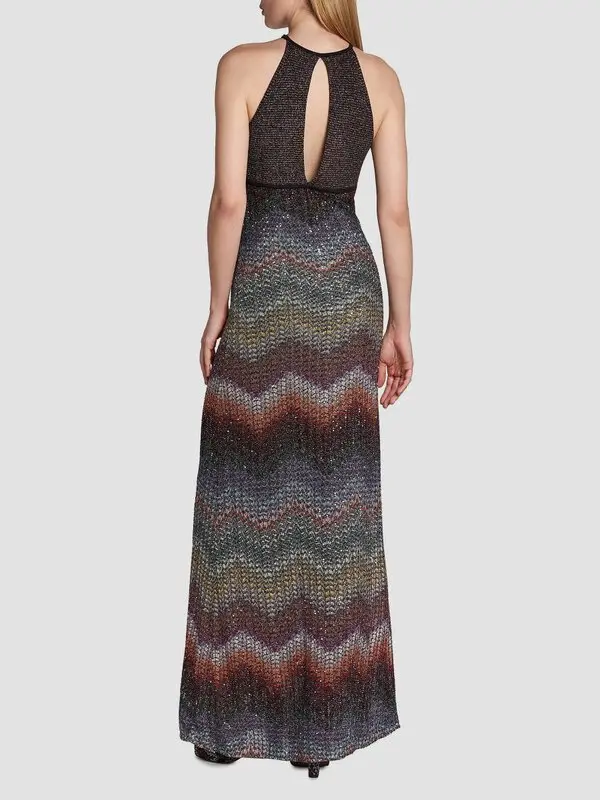 Missoni Sequin Wefted Loom Knit Halterneck Gown