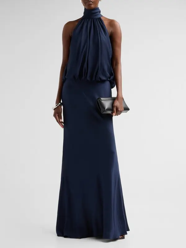 Amsale Blouson Halter Gown