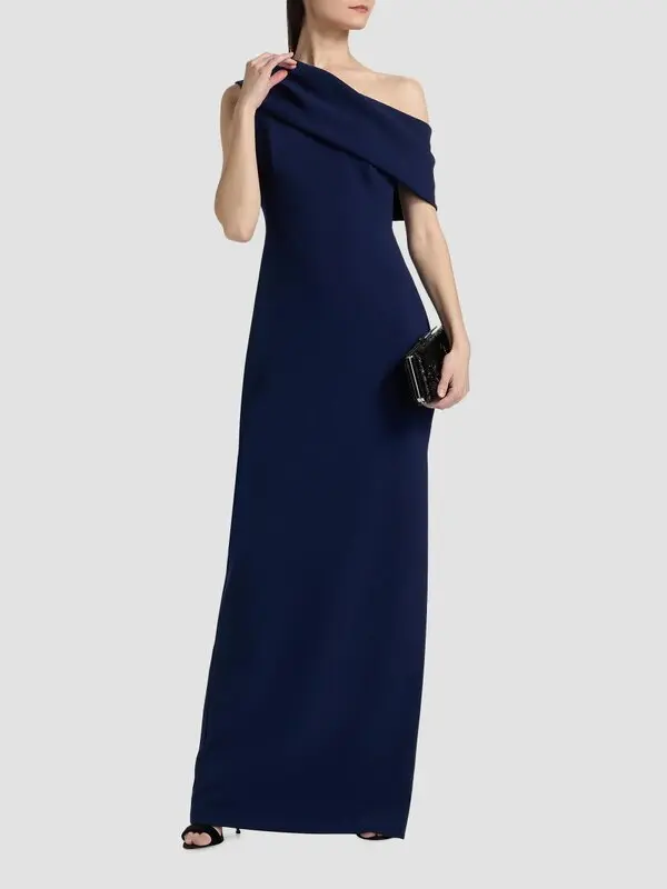 Amsale Draped One-shoulder Column Gown