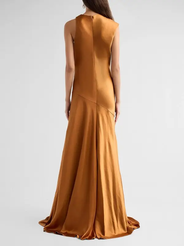 Amsale Liquid Satin Draped Gown