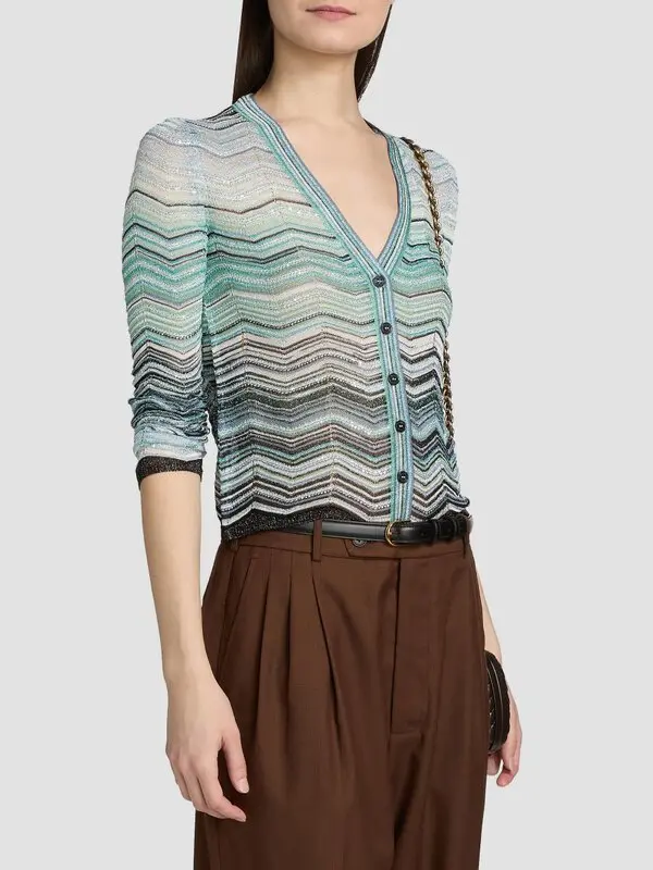 Missoni Chevron Metallic Knit Cardigan