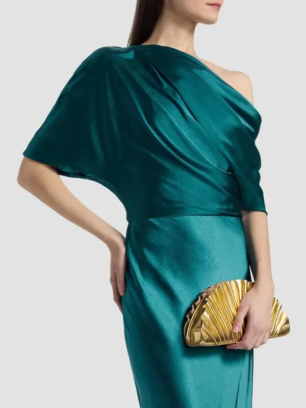 Amsale Satin Dolman Mermaid Gown