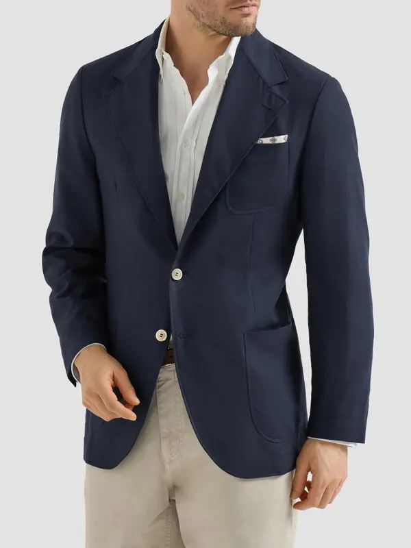 Brunello Cucinelli Cashmere Batavia Deconstructed Blazer With Patch Pockets