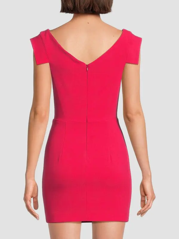 Black Halo Jacqueline Stretch Crepe Off-the-shoulder Minidress