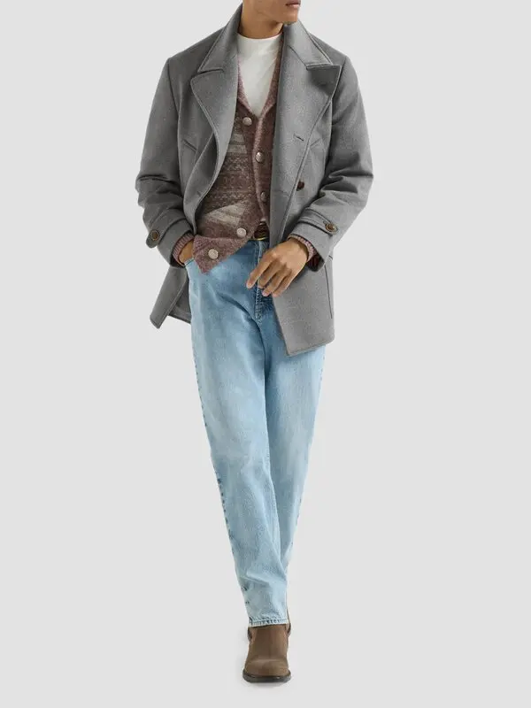 Brunello Cucinelli Virgin Wool Cloth Four-pocket Peacoat