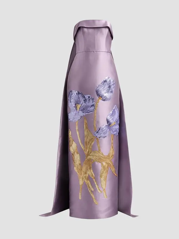 Amsale Tulip Watteau Column Gown
