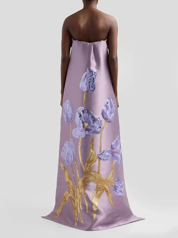 Amsale Tulip Watteau Column Gown