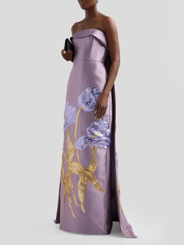 Amsale Tulip Watteau Column Gown