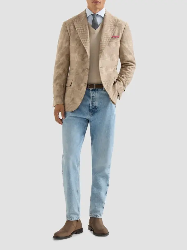 Brunello Cucinelli Comfort Wool And Cashmere Flannel Deconstructed Blazer