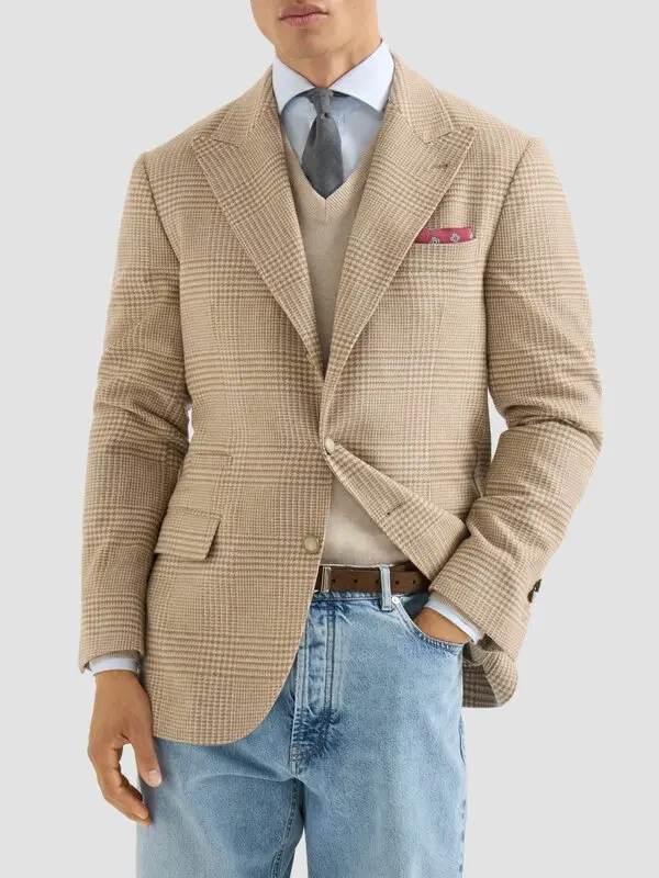 Brunello Cucinelli Comfort Wool And Cashmere Flannel Deconstructed Blazer
