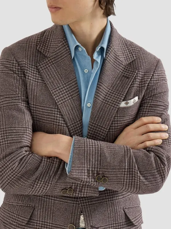Brunello Cucinelli Comfort Wool And Cashmere Flannel Deconstructed Cavallo Blazer